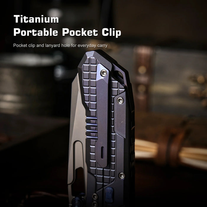 Remette RTKS-L RT-Cool Leopard (M390, Reverse Tanto, Pearlescent, Tita ...