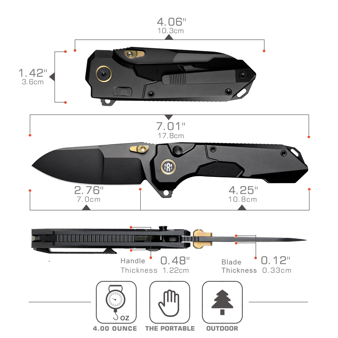 Remette RTCO-TH Cosmic (M390, Drop Point, DLC, Titanium, Button Liner ...