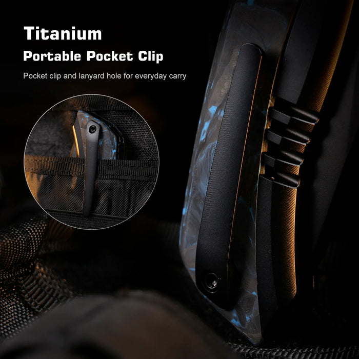 Remette RTWS-BL RT-Steed (M390, Drop Point, DLC, Titanium/Carbon Fiber ...