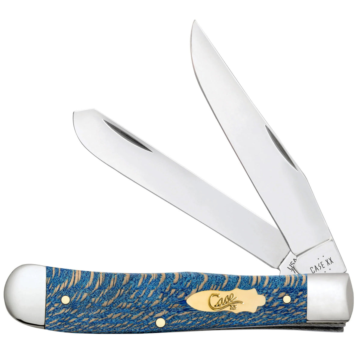 Case XX 63730 Trapper (Blue Sycamore Wood, Tru-Sharp, Clip Point/Spey ...