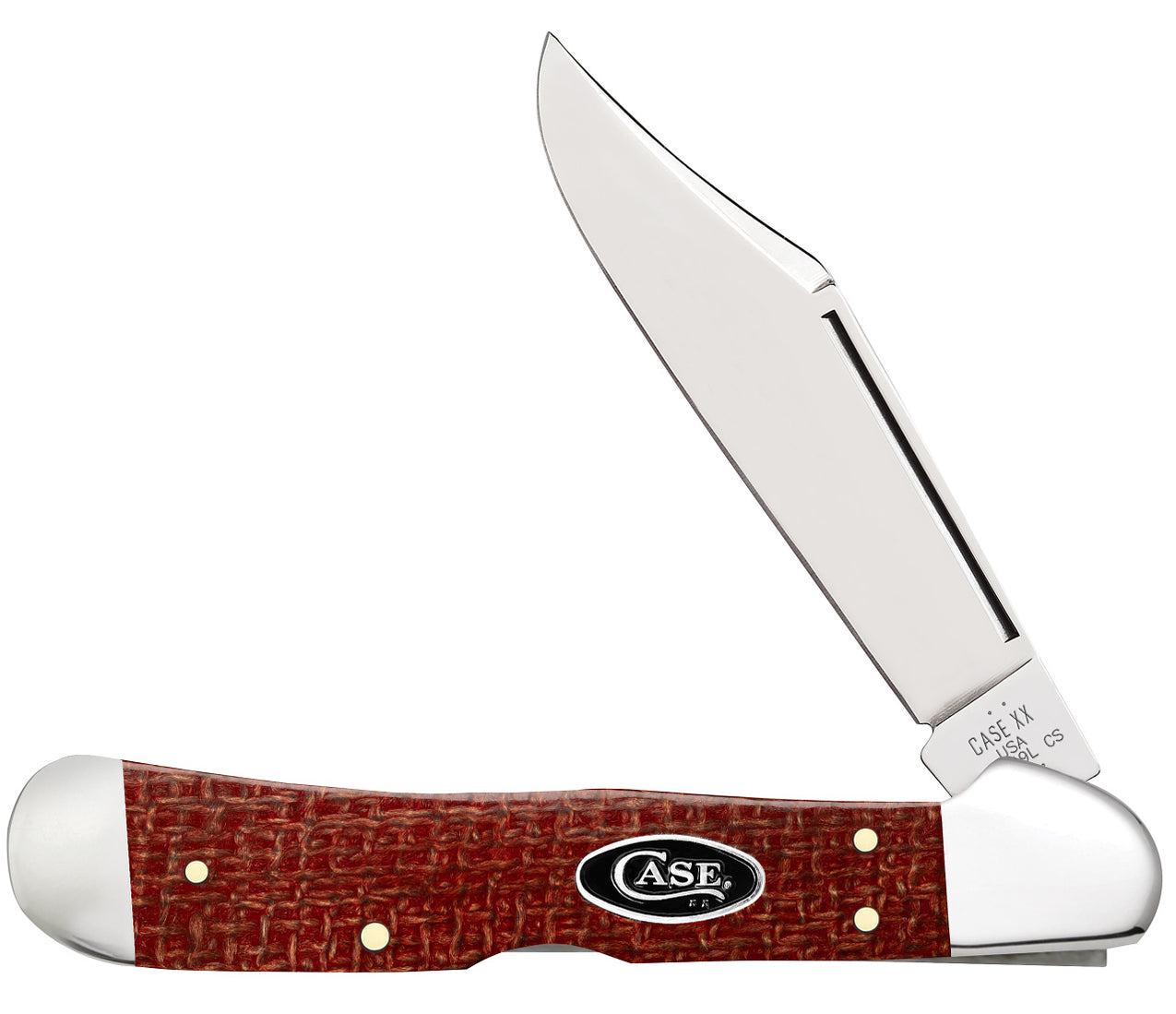Case XX 12275 Copperlock (Burlap Micarta, 1095, Clip Point, Mirror Pol ...