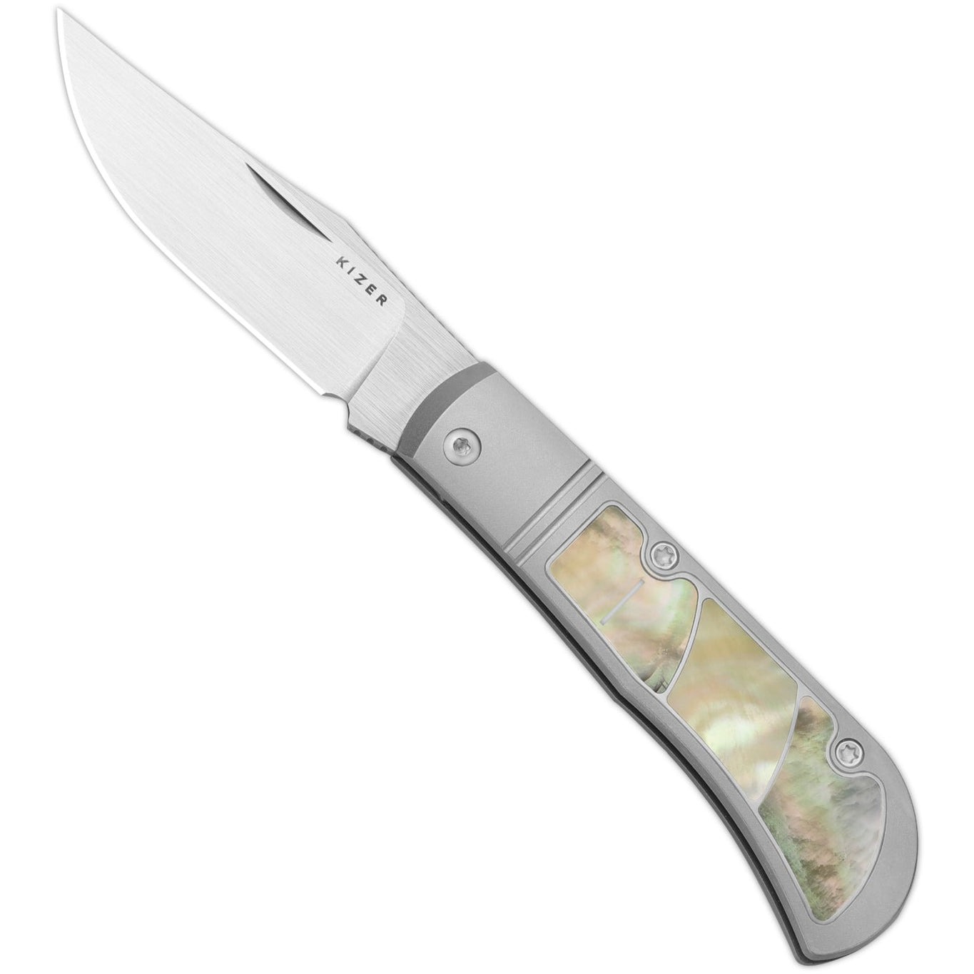 Kizer Ki3761A3 Trestle (S45VN, Clip Point, Brushed, Titanium/Carbon Fi ...