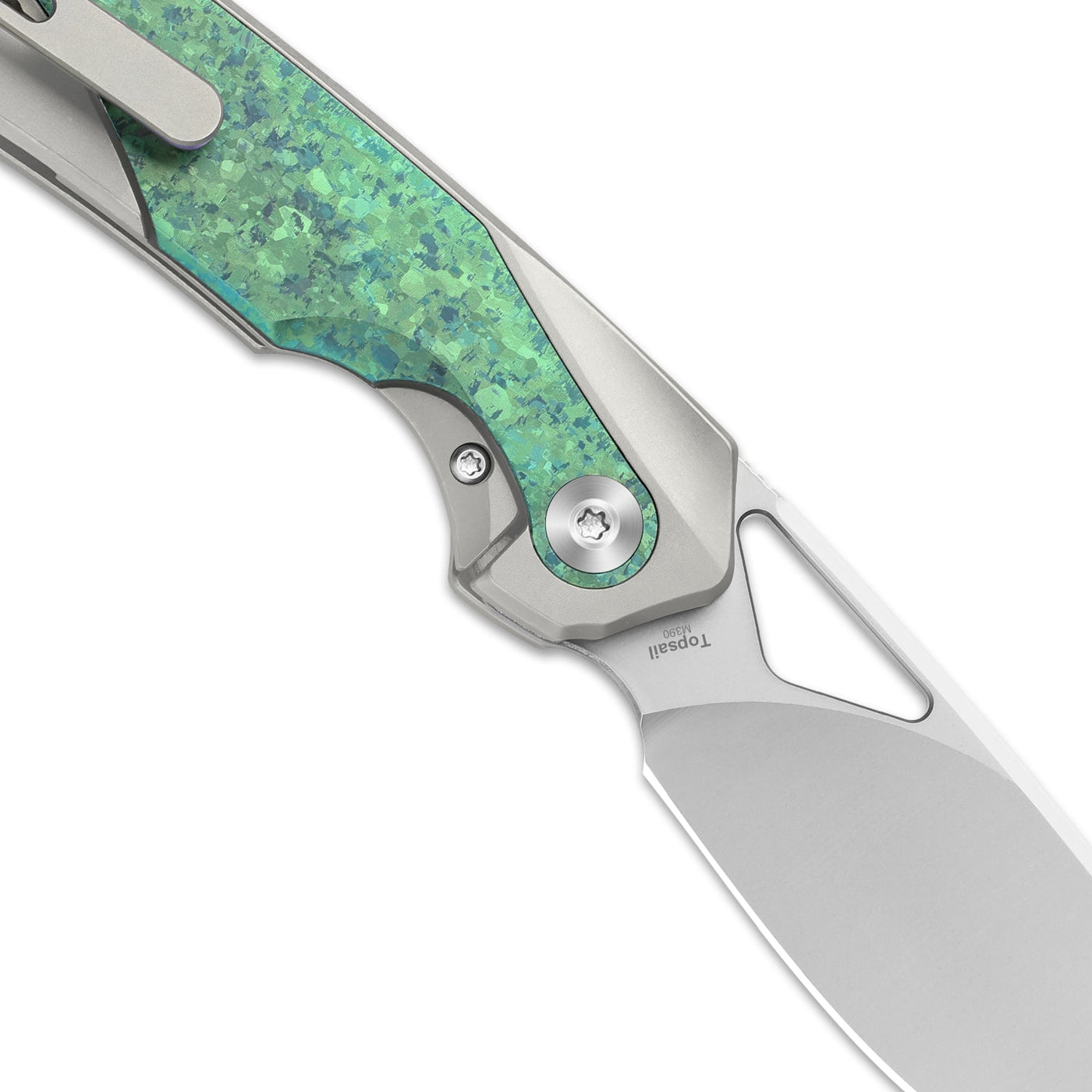 Kizer Ki3735A4 Topsail (M390, Drop Point, Blast, Crystallized Titanium ...