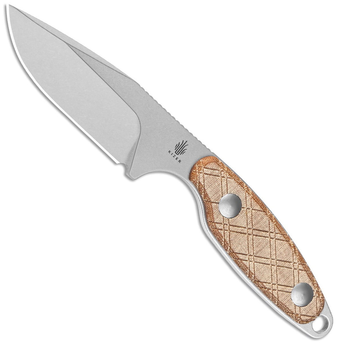 Kizer 1064C1 Muskrat (154CM, Clip Point, Micarta) Fixed Blade Knife ...
