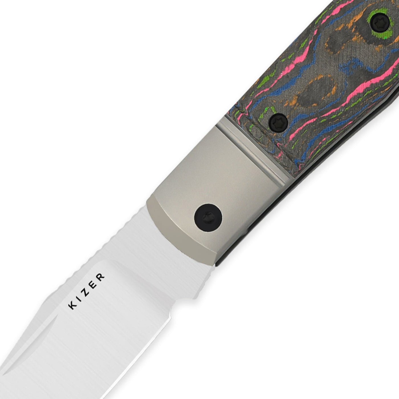 Kizer Ki3761A2 Trestle (M390, Clip Point, Hand-Brushed, Titanium) Slip ...