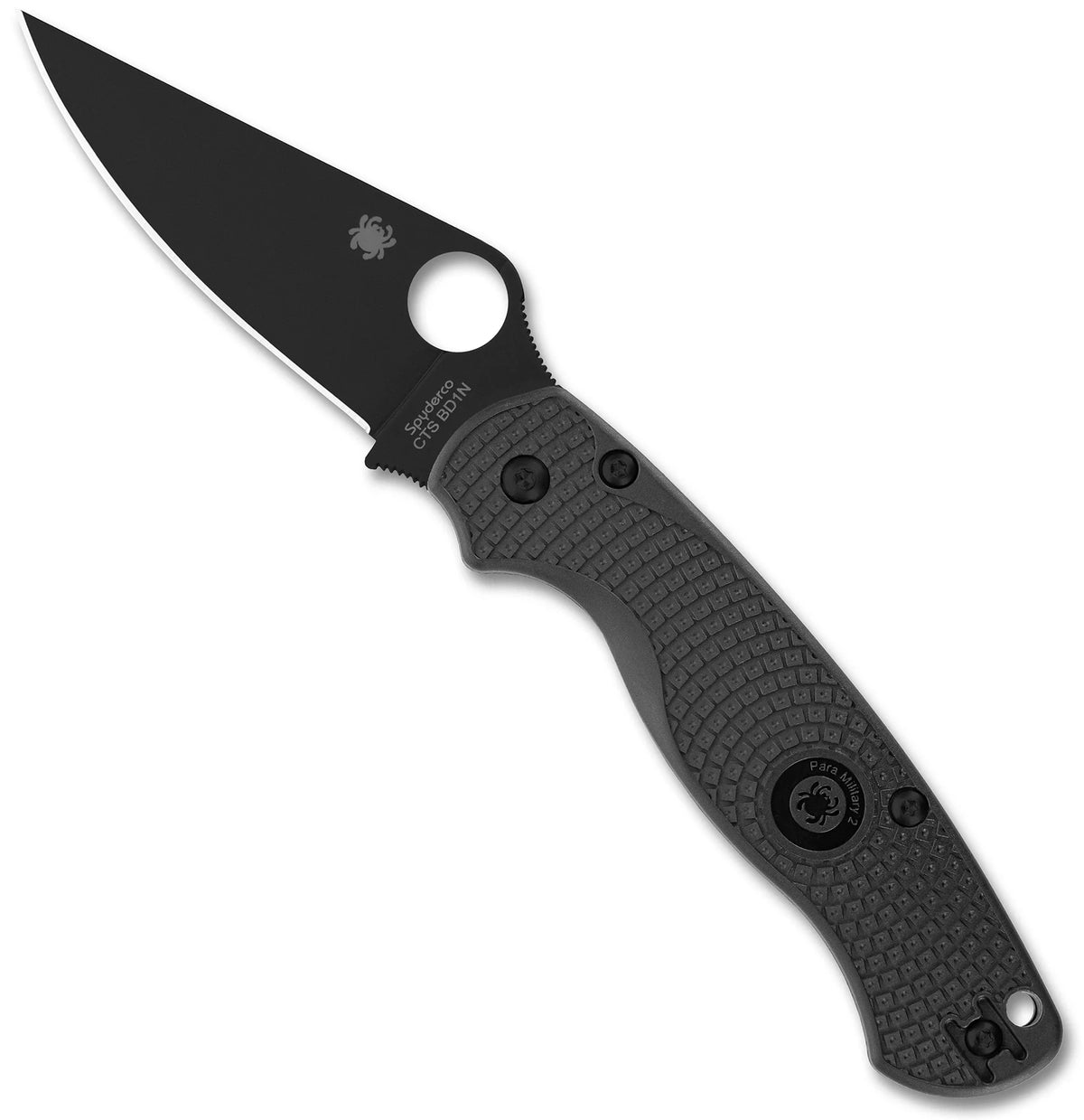 Spyderco C81PBBK2 Para Military 2 (CTS-BD1N, Clip Point, DLC, FRN) Lig ...