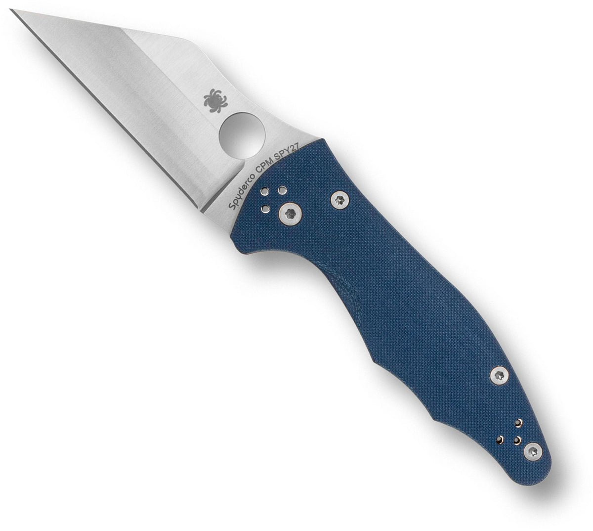 Spyderco C85GPCBL2 Yojimbo 2 (SPY27, Wharncliffe, Satin, G10, Cobalt B ...
