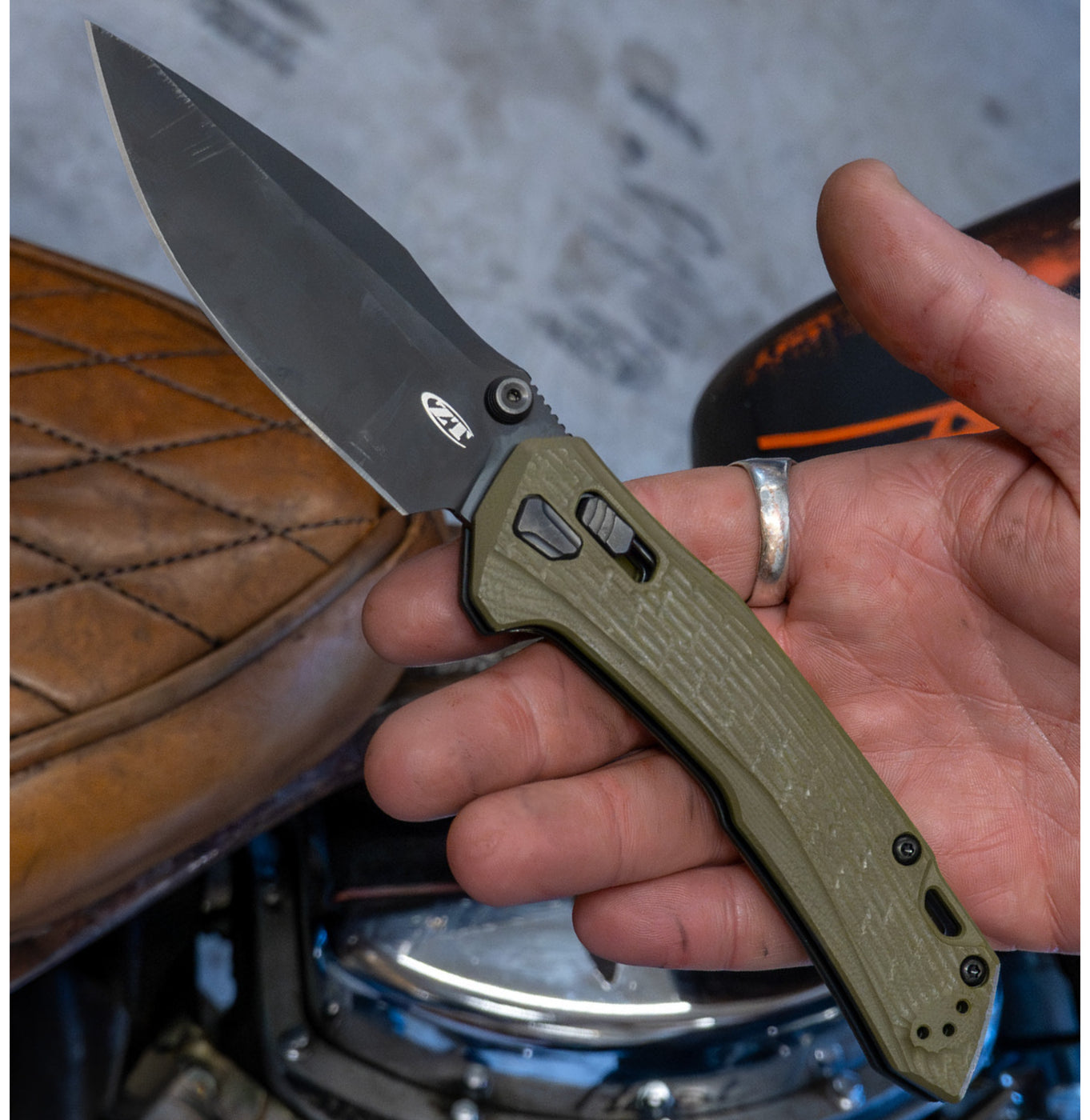 Zero Tolerance 0203 (M4, Drop Point, Black, G10, Olive) Pocket Knife — Adept Knives